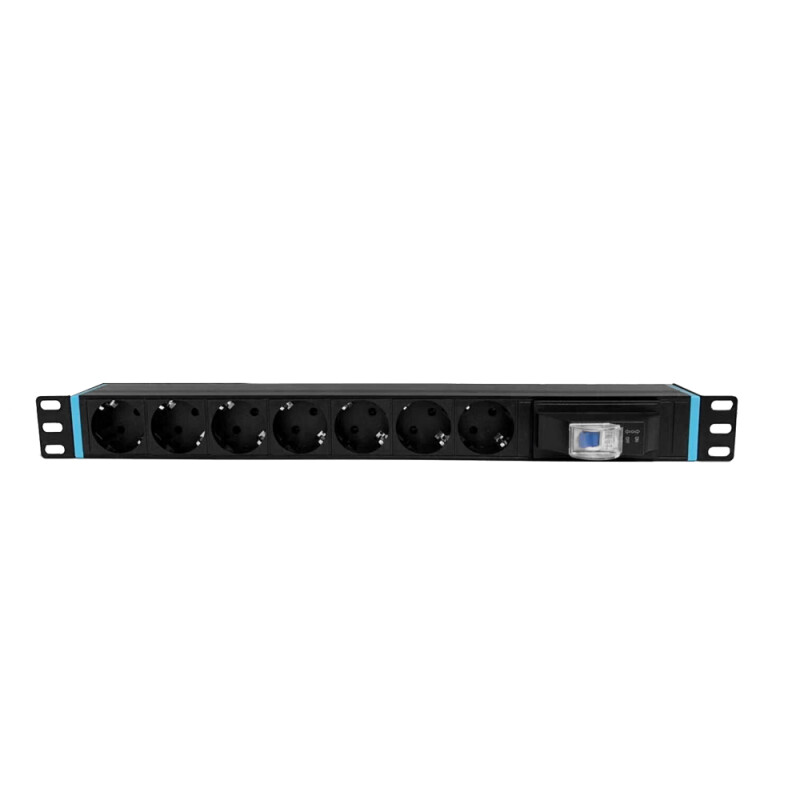 Infitronic 19 inch 7-way power strip 1 U with circuit breaker - Profe ...